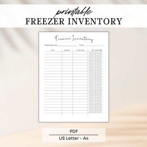 Printable Freezer Inventory Tracker Food Inventory Template for Your ...
