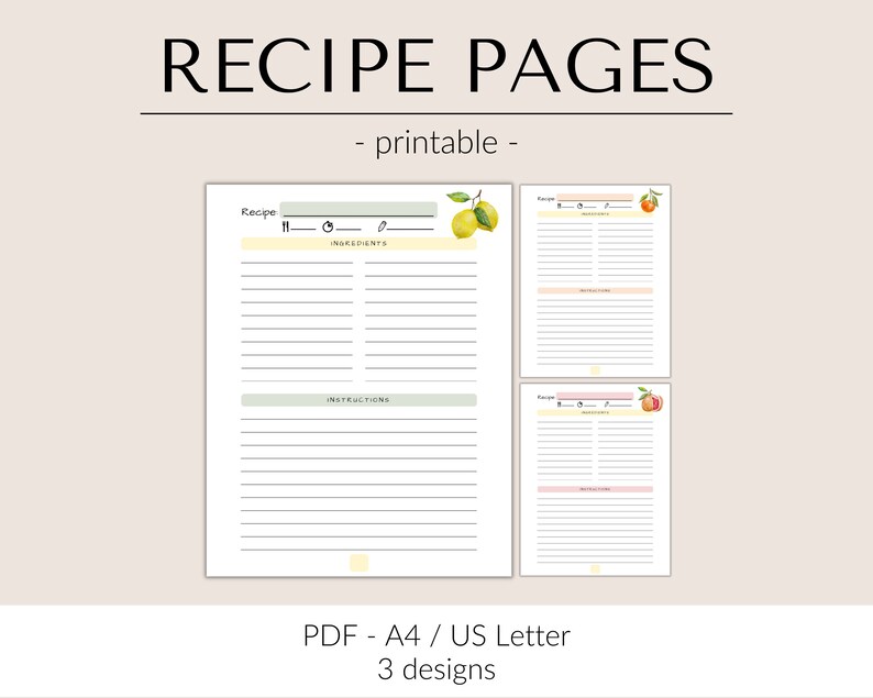 Printable Recipe Template Recipe Book Template Printable Recipe Page ...