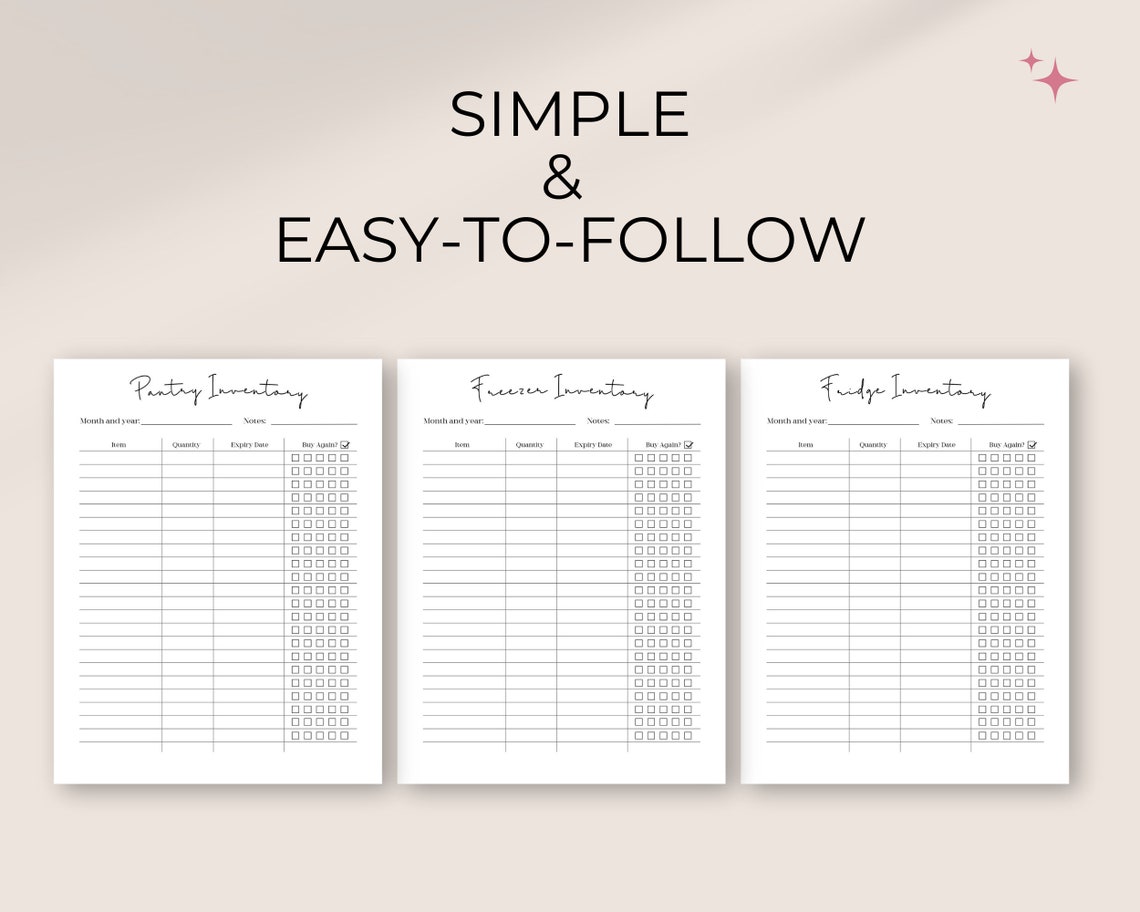Printable Inventory Trackers Containing Pantry, Fridge and Freezer ...