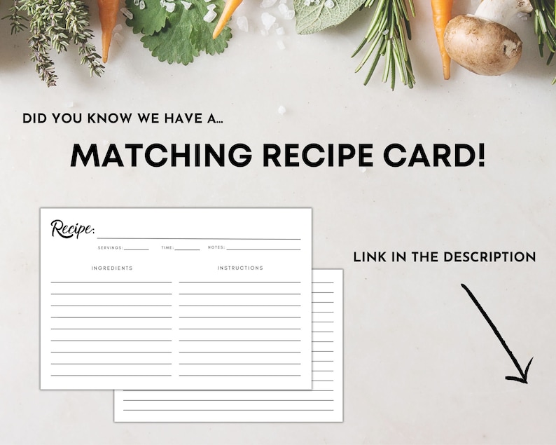 Printable Recipe Template | Recipe Book Template | Printable Recipe ...