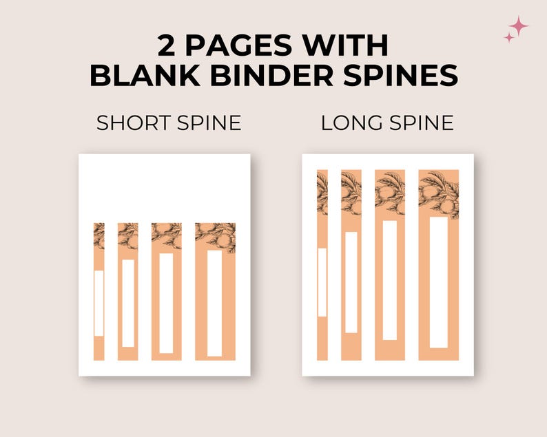 Printable Blank Binder Spines in 8.5x11 & A4 | Minimalist Recipe Book ...