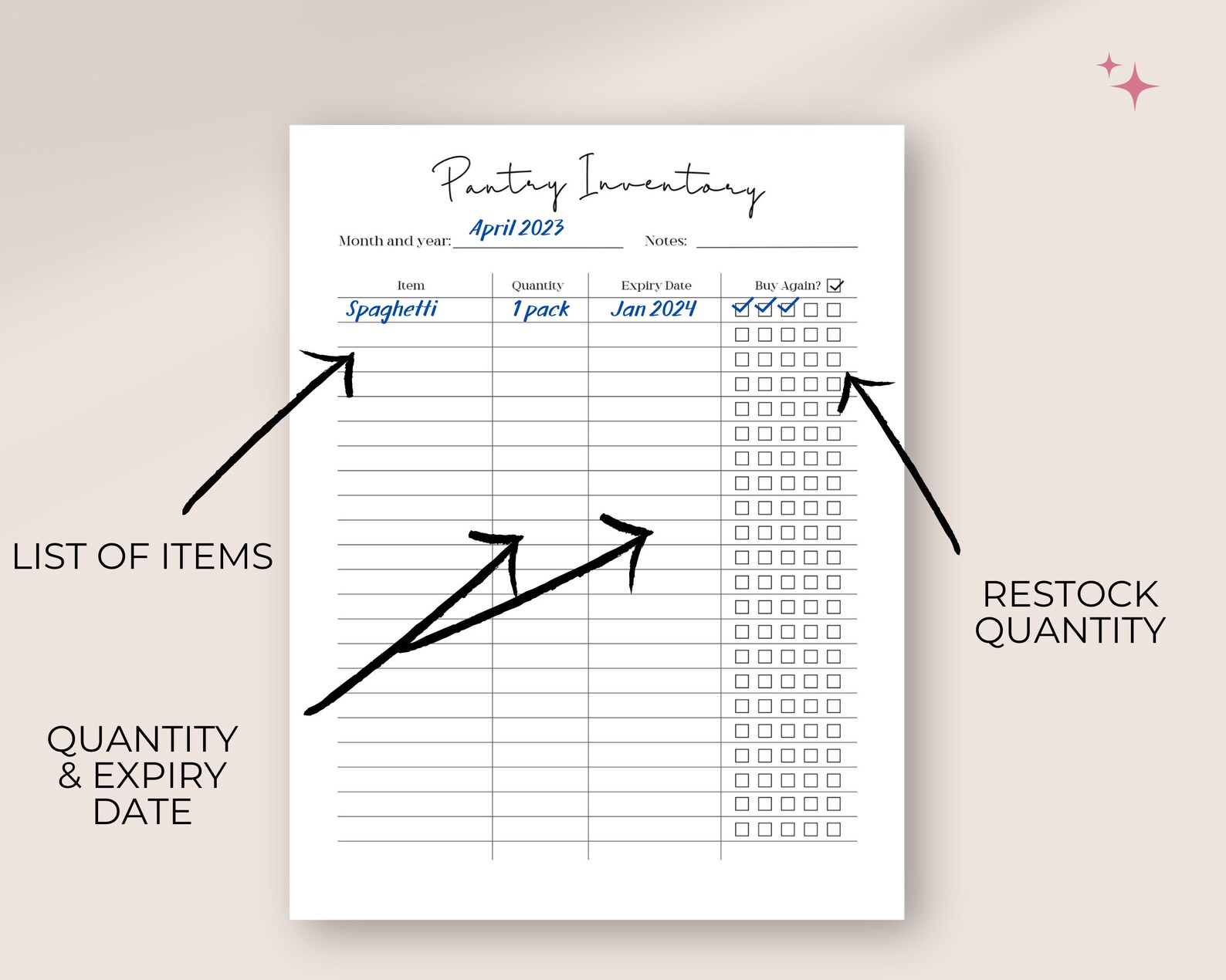 Printable Pantry Inventory Tracker | Food Inventory Template for Your ...