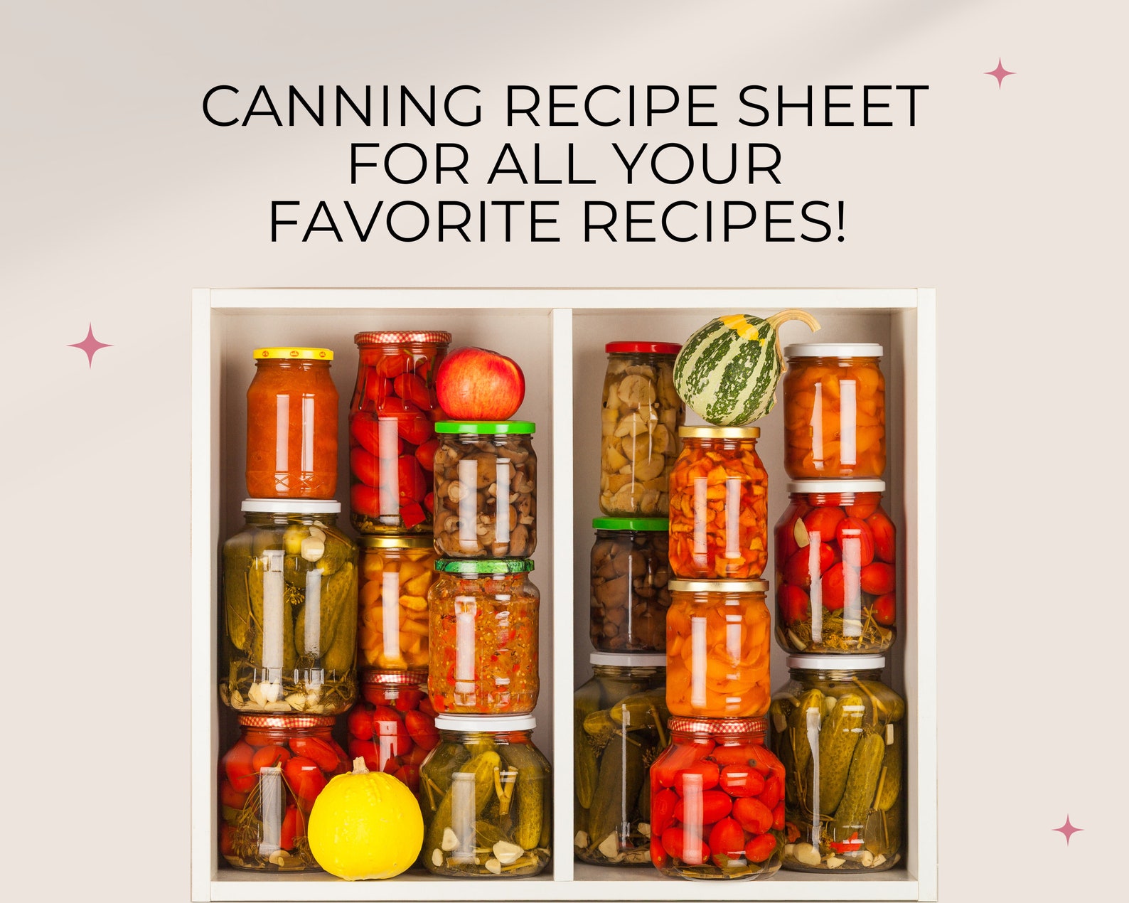 Printable Canning Recipe Template | Canning Recipe Sheet for Your ...