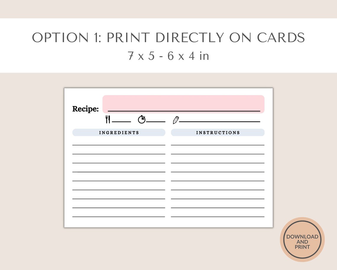 Printable Recipe Cards | Recipe Card Template for Your Recipe Cards ...