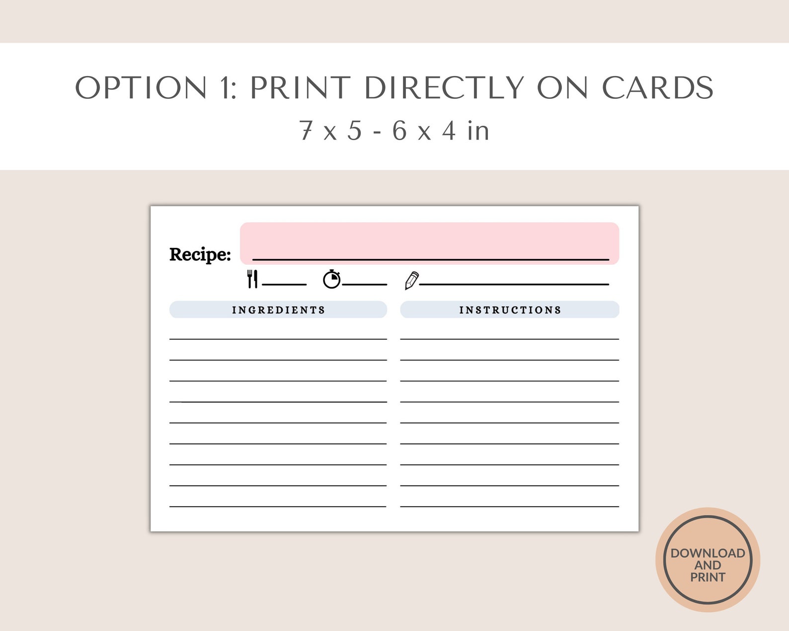 Printable Recipe Cards Recipe Card Template for Your Recipe Cards ...