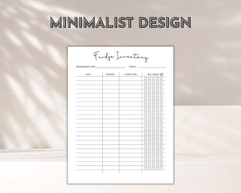 Printable Fridge Inventory Tracker Food Inventory Template for Your ...