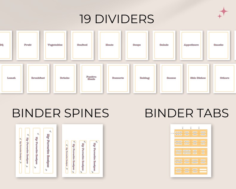 Printable Recipe Book Binder | 8.5x11 & A4 | Retro Printable Recipe ...
