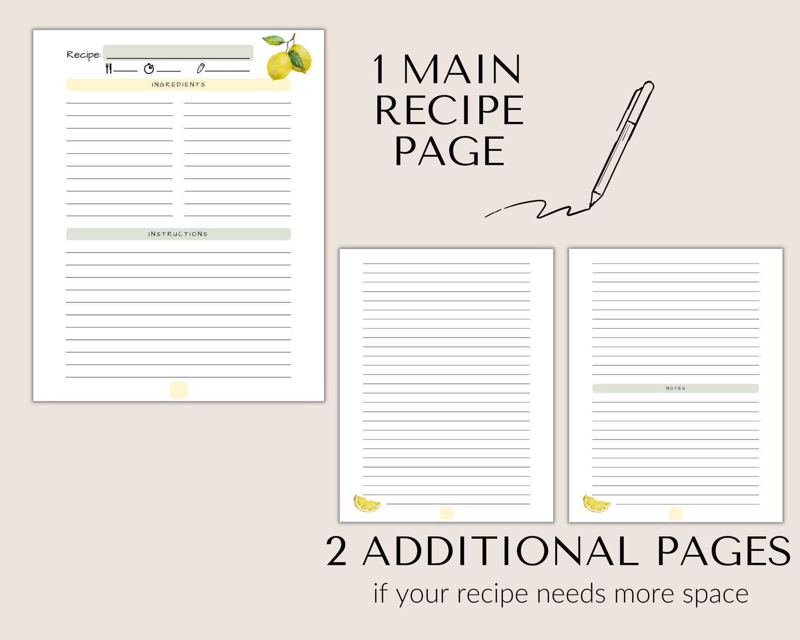Printable Recipe Template Recipe Book Template Printable Recipe Page ...