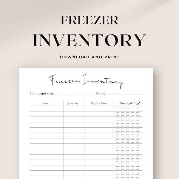 Printable Inventory Trackers Containing Pantry, Fridge and Freezer ...