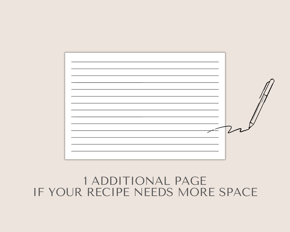 Printable Recipe Card Template for Recipe Card Box Modern Recipe Card ...