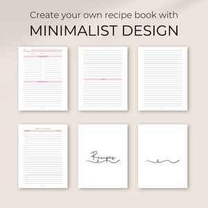 Printable Recipe Template | Pink Recipe Book Template 8.5 X 11 in and ...