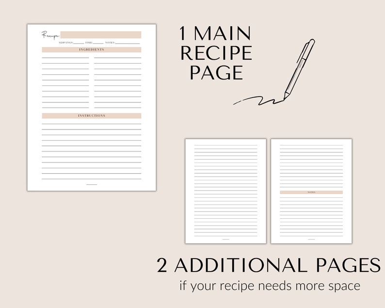 Printable Recipe Template | Recipe Book Template | Printable Recipe ...