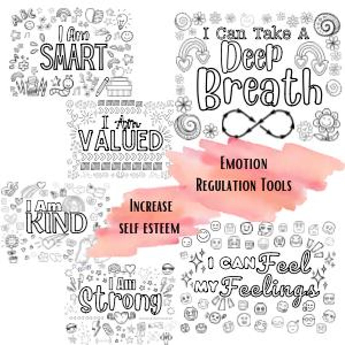 Printable Affirmation and Coping Tools Coloring Pages for Adults and ...