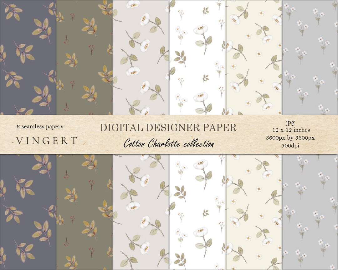 Digital Designer Paper / 6pcs / Seamless Patterned Paper / Digital ...