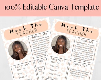 Meet the Teacher Template Rainbow Canva Edit - Etsy