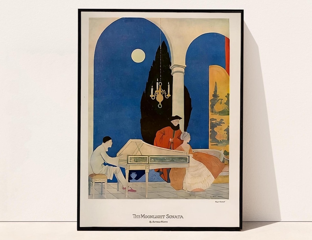 Beethoven Moonlight Sonata Print, Vintage Piano Poster, Classical Music ...