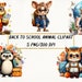 Back to School Animal Clipart Adorable School Animals PNG - Etsy