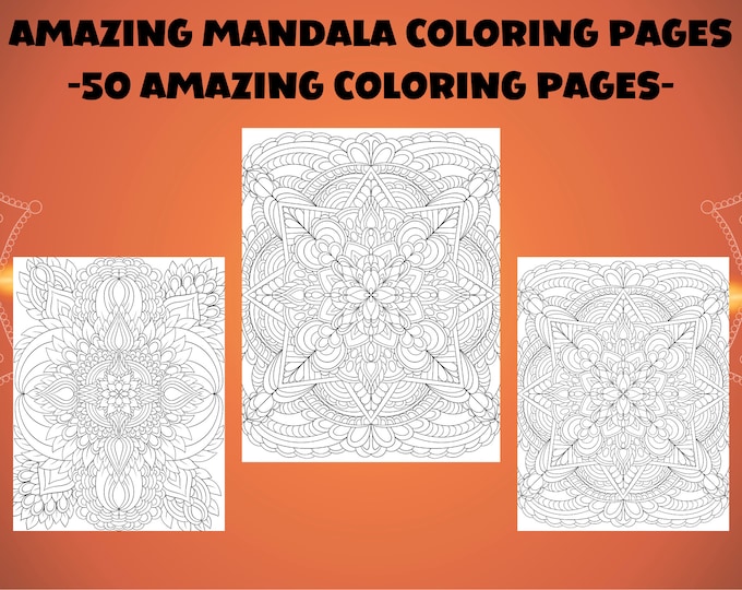 Stunning Patterns Adult Coloring Book | Mandala Coloring Pages | Stress ...