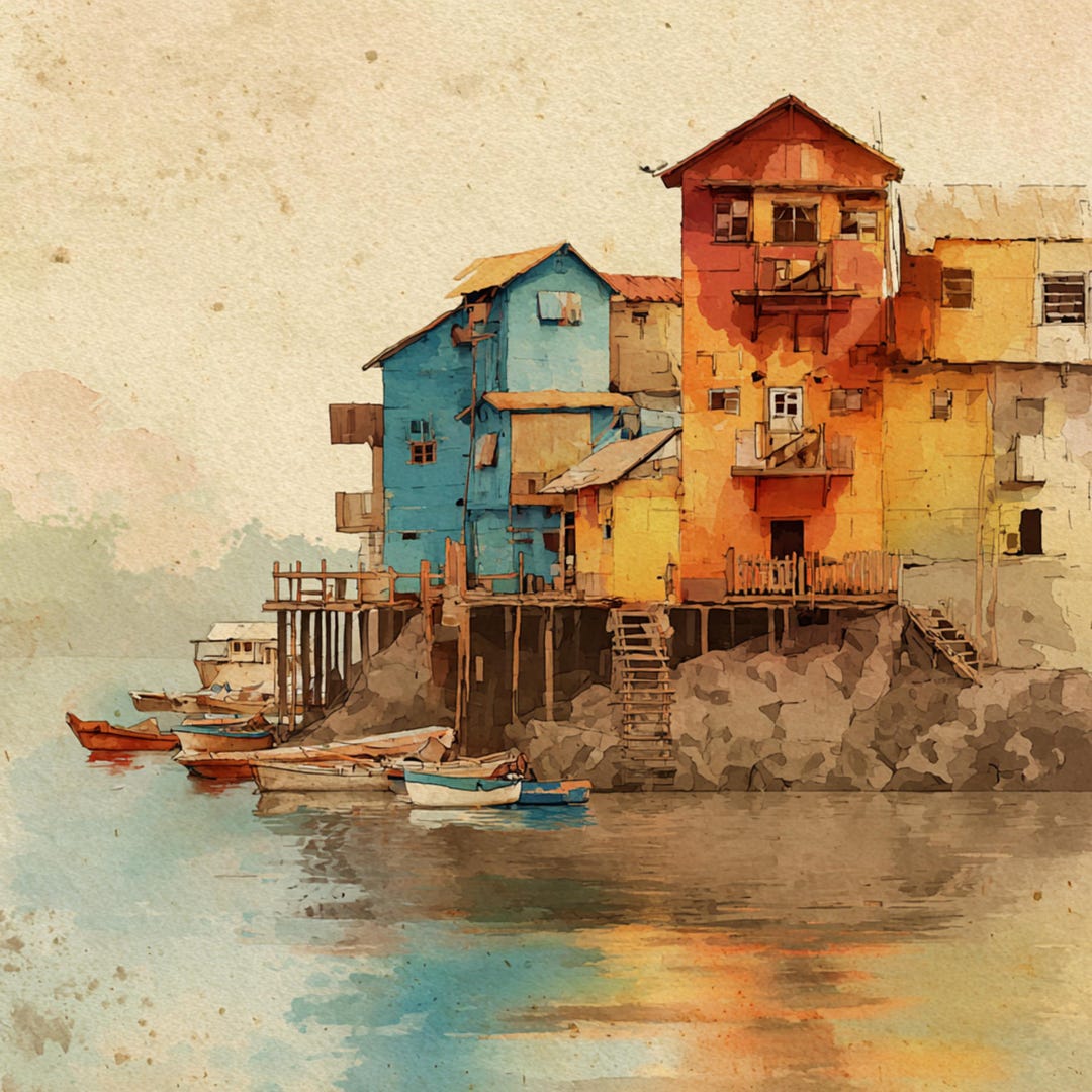 Rustic Fishing Village Clipart Images Bundle, 10 High Quality Jpgs ...