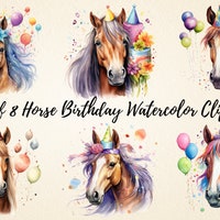 16 Horse Birthday Clipart | Birthday Horse Clipart Bundle | Printable ...