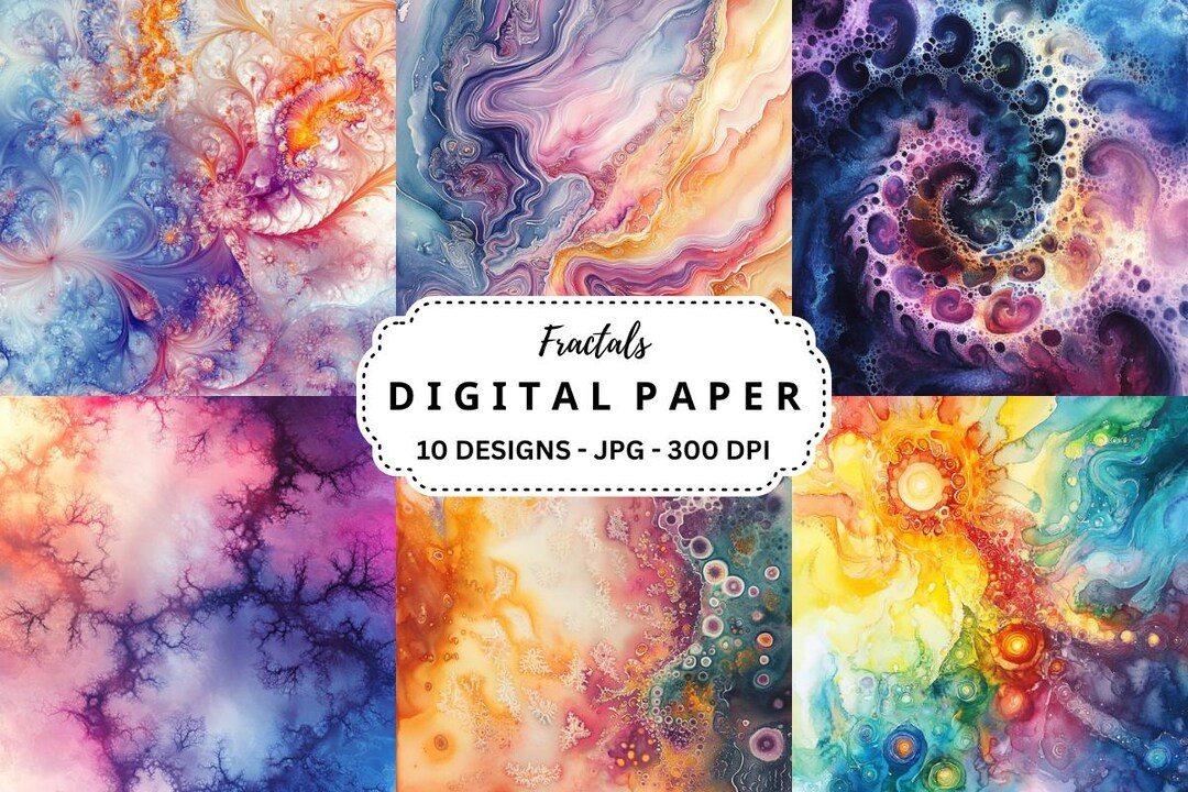 Fractals Backgrounds Bundle, 10 High Quality Jpgs Images for Junk ...