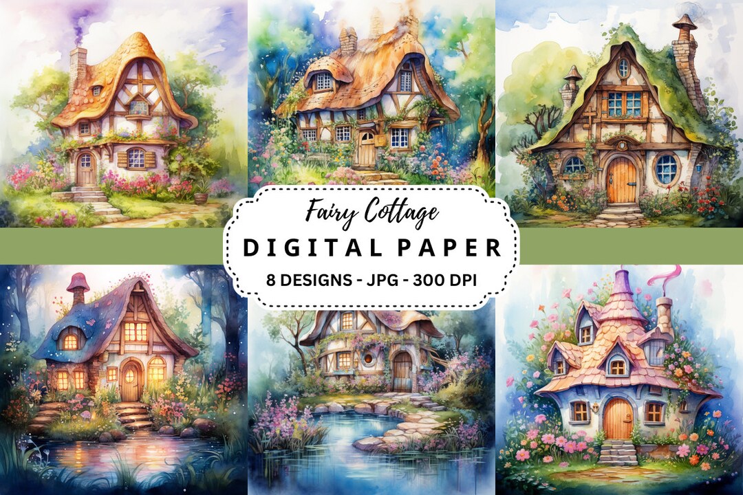 Fairy Cottage Digital Paper: Fantasy Backgrounds (JPG, 300dpi) - Etsy