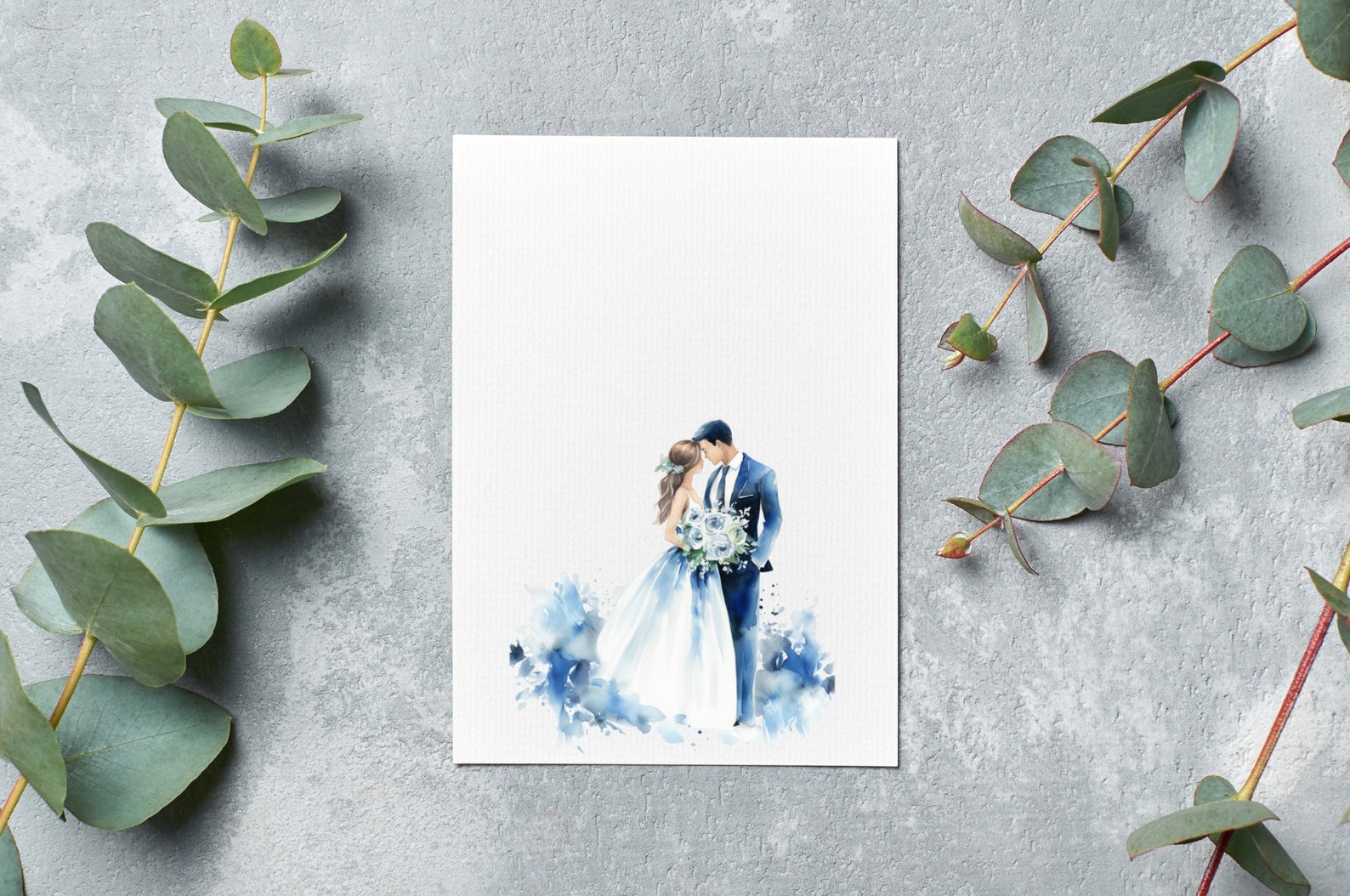 Watercolor Blue Wedding Clipart: PNG Bundle (digital Download) - Etsy