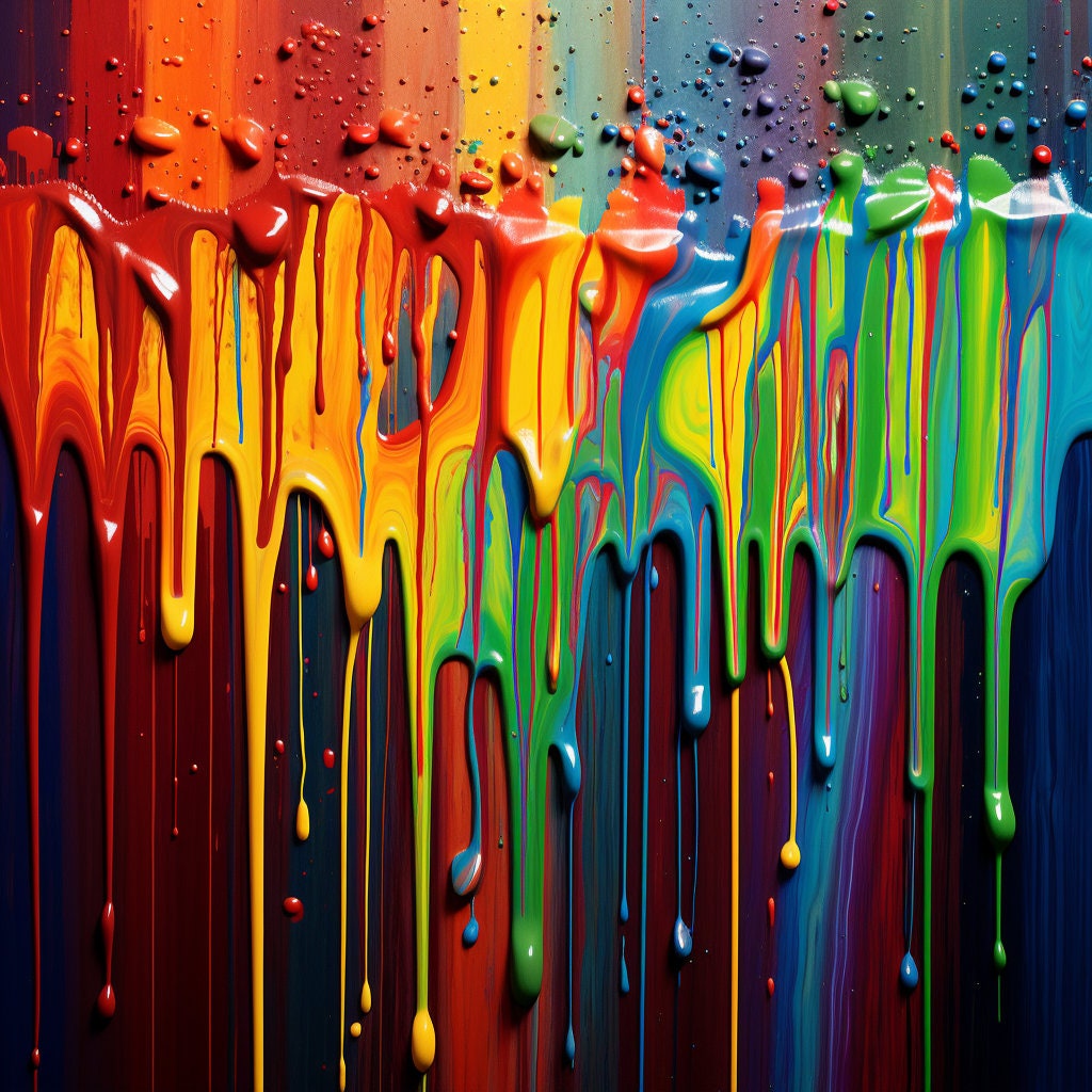 Dripping Paint Digital Paper: Colorful PNG Backgrounds (digital ...