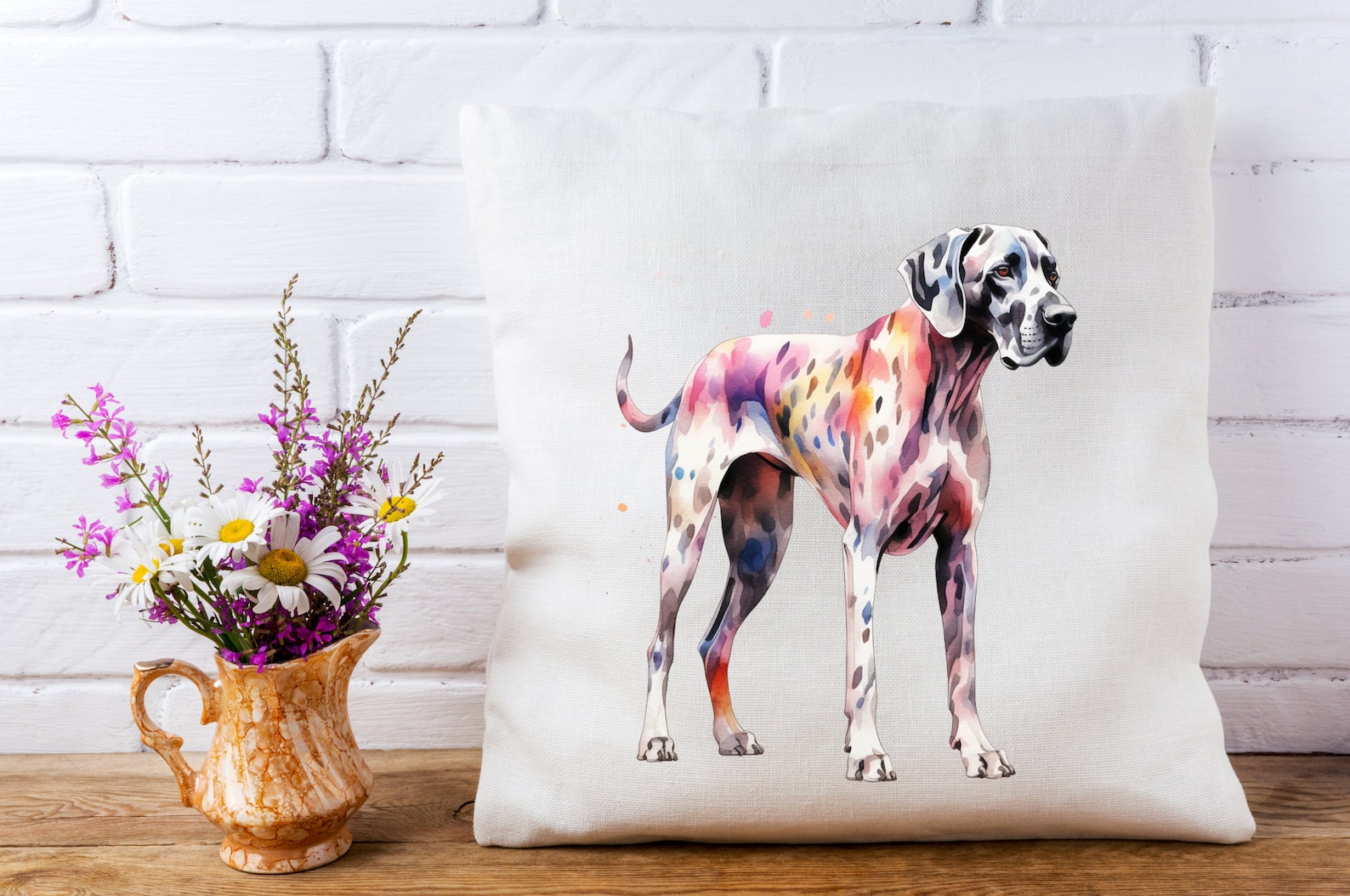 Great Dane Watercolor Clipart, Pet Portrait PNG Bundle, High Quality ...