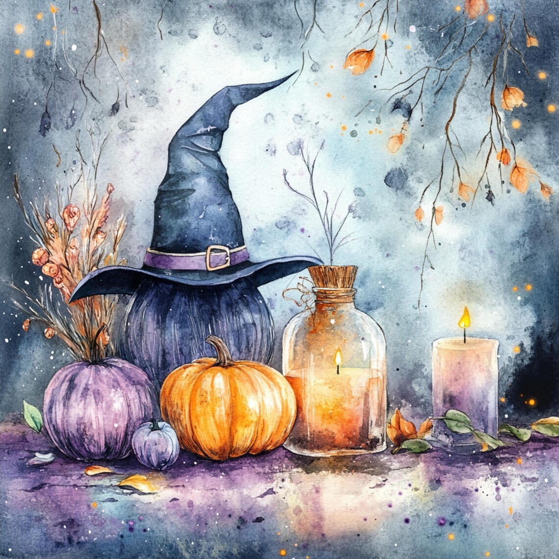 Watercolor Witch Altar Digital Paper: Magical Shrine Backgrounds (JPG ...