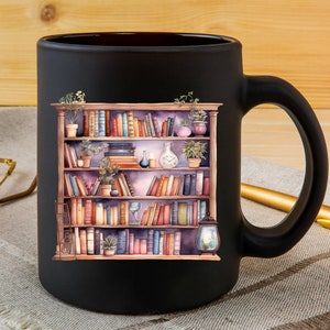 Romantic Bookshelf Clipart Bundle, Watercolor Beautiful Bookshelf High ...