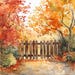 Autumn Garden Fence Watercolor Papers: Fall Floral Backgrounds (digital ...
