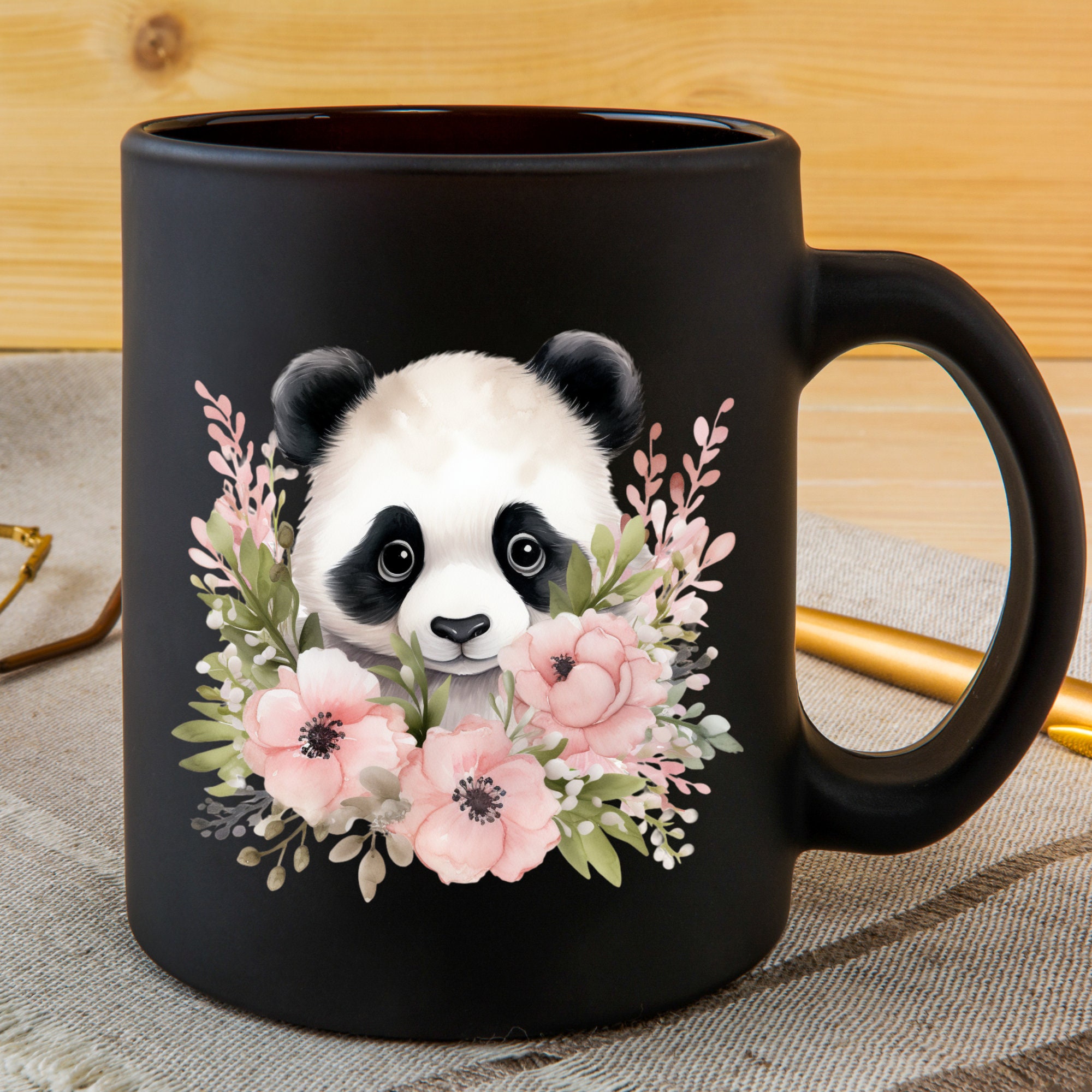 Floral Baby Panda PNG Clipart Watercolor Sublimation - Etsy