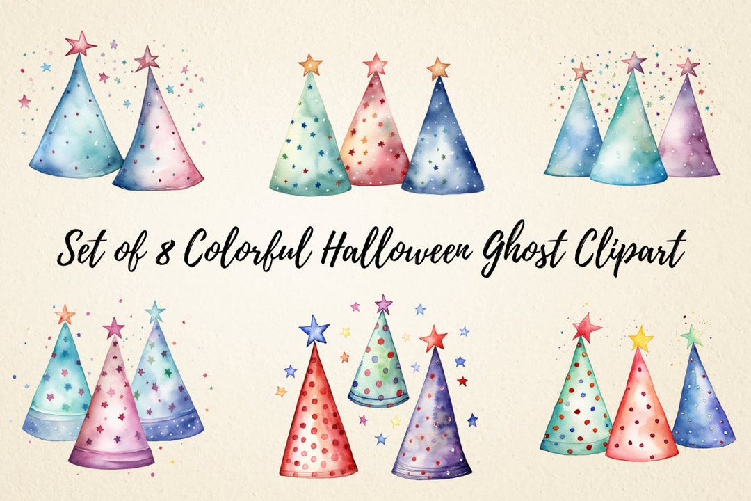 Watercolor Party Hats Clipart: Birthday PNG Bundle (digital Download ...