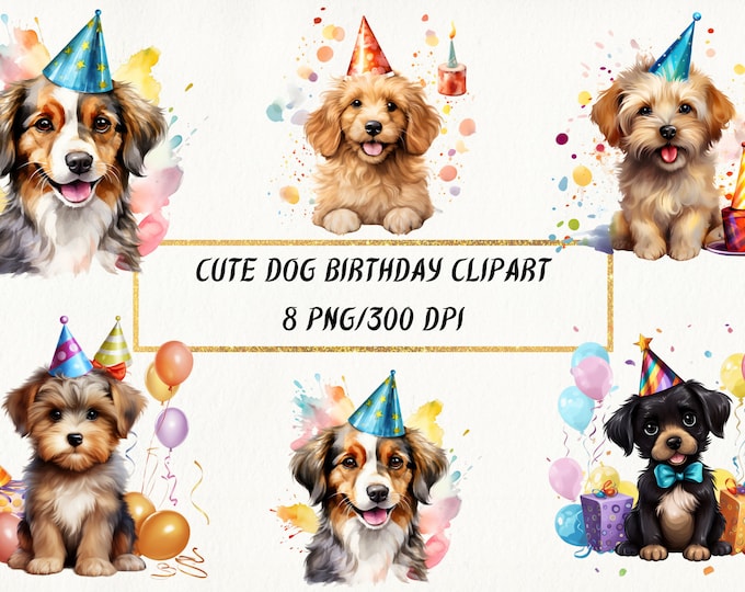 Birthday Clipart Birthday Dog Clipart Birthday Dog PNG Children Party ...