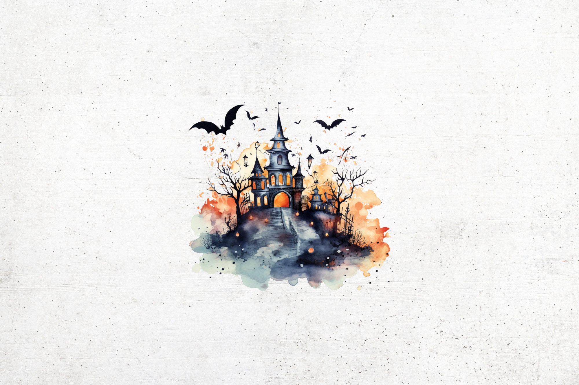 Retro Halloween Watercolor Clipart: 8 PNG Files (digital Download) - Etsy