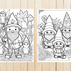 20 Cute Spring Gnomes Coloring Pages, Magical Gnomes Coloring Book for ...