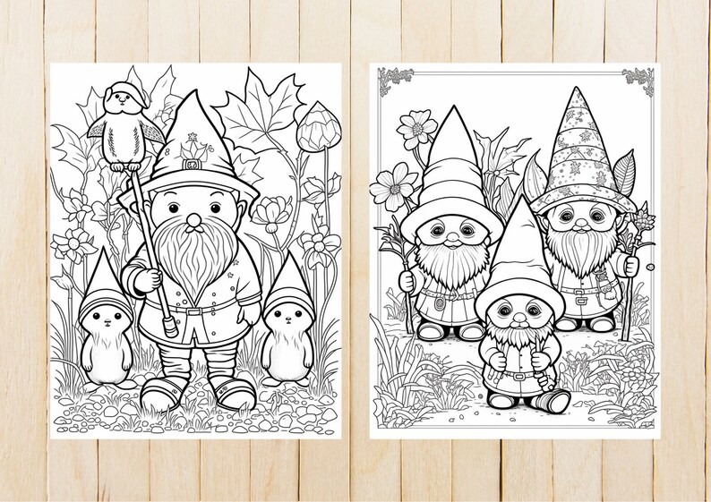 20 Cute Spring Gnomes Coloring Pages Magical Gnomes Coloring - Etsy