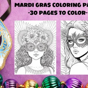 Mardi Gras Coloring Pages for Adults, Creative Relief Mardi Gras ...