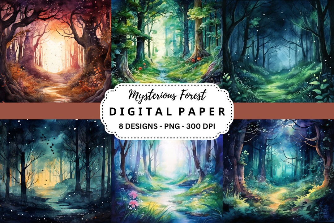 Watercolor Mysterious Forest Backgrounds, High Quality PNG ...