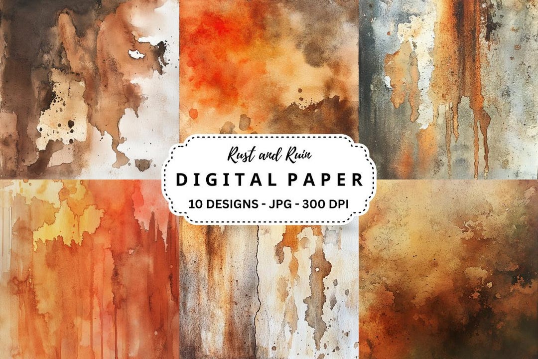 Rust and Ruin Textures Backgrounds, 10 High Quality Jpgs Files for Junk ...