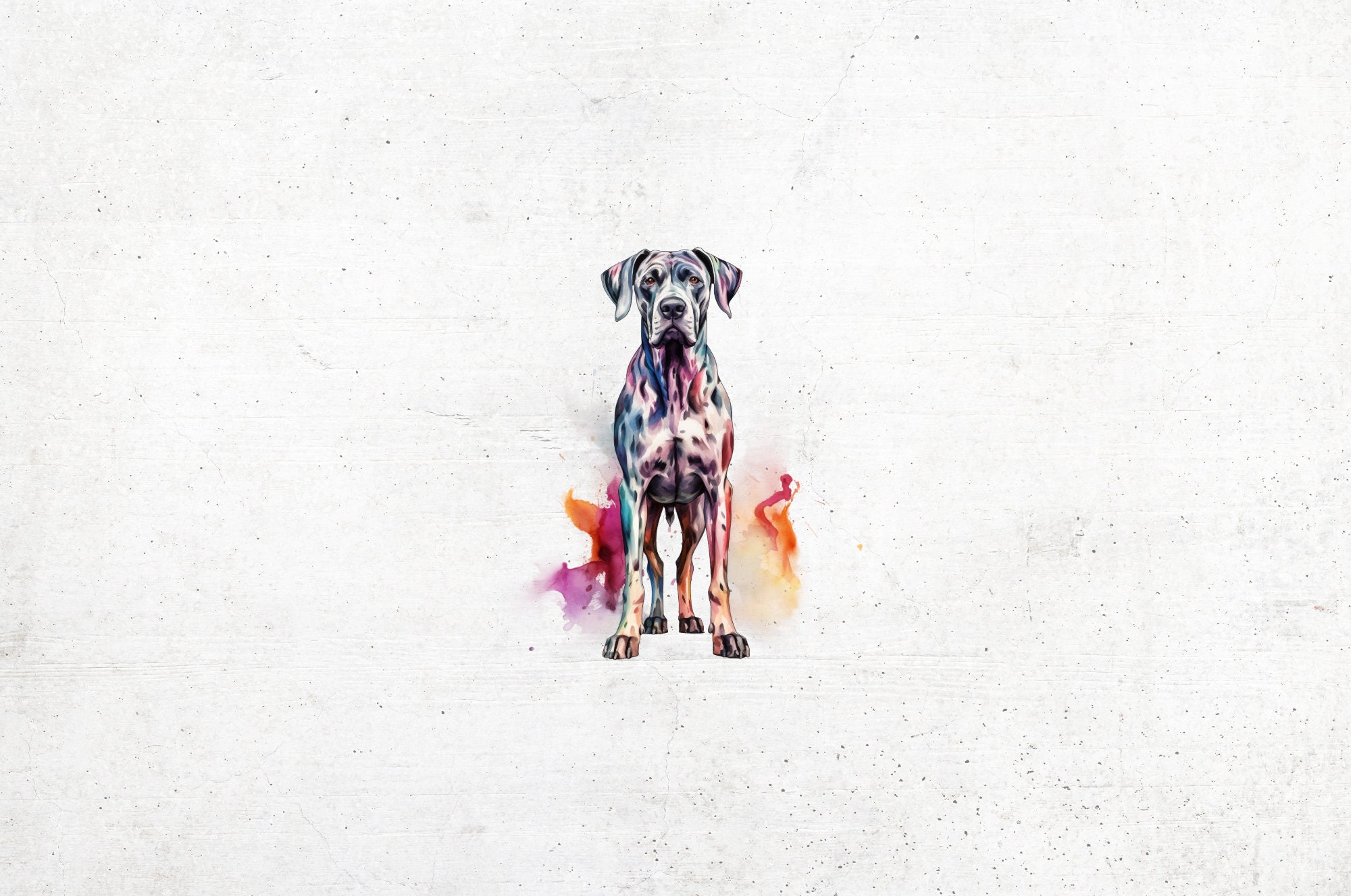 Great Dane Watercolor Clipart, Pet Portrait PNG Bundle, High Quality ...