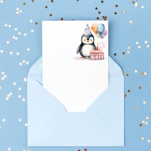 Watercolor Penguin Birthday Clipart, Cute Penguin Party PNG Bundle ...