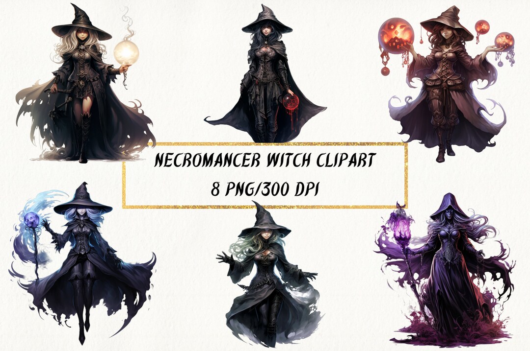 Necromancer Witch Clipart, Witchcraft Clipart, Mystical Clipart, Witch ...