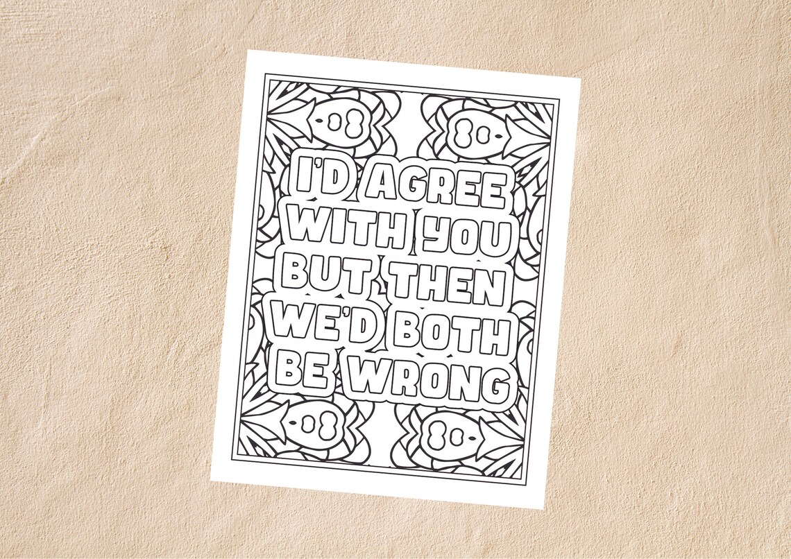 Offensive Coloring Book for Adults Sarcastic Coloring Book - Etsy