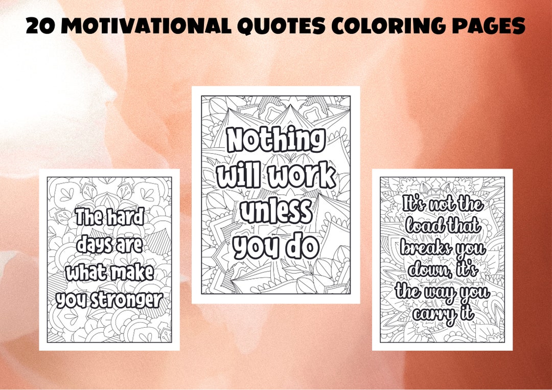 Motivational Quotes Coloring Pages: 20 Printable Affirmations (PDF) - Etsy