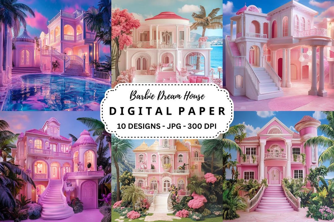 Barbie Dream House Images Bundle, 10 High Quality Jpgs Backdrops for ...