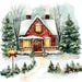 Watercolor Christmas House Digital Paper: Rustic Winter Backgrounds ...