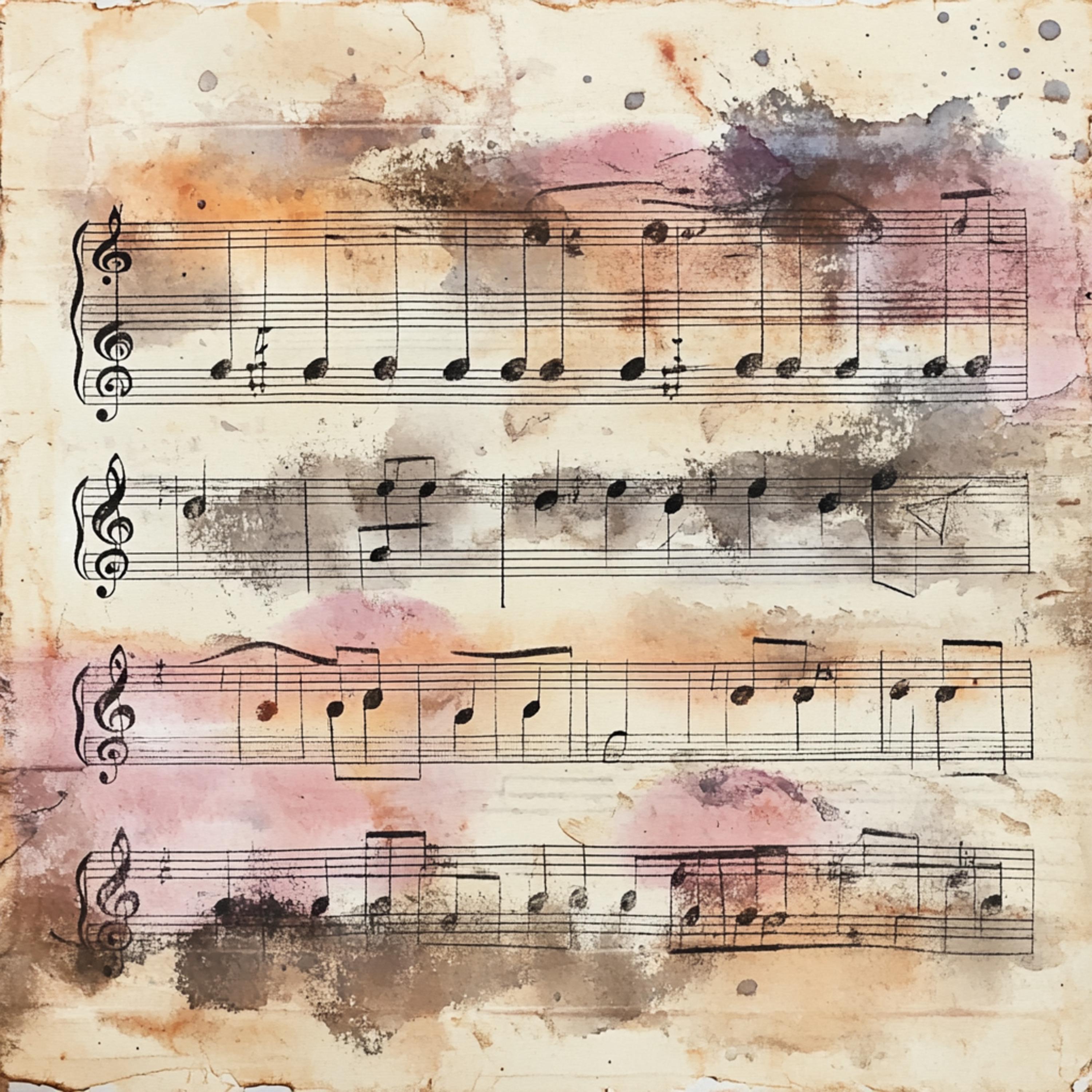 Shabby Chic Sheet Music Clipart: Watercolor Backgrounds (10 Jpgs ...