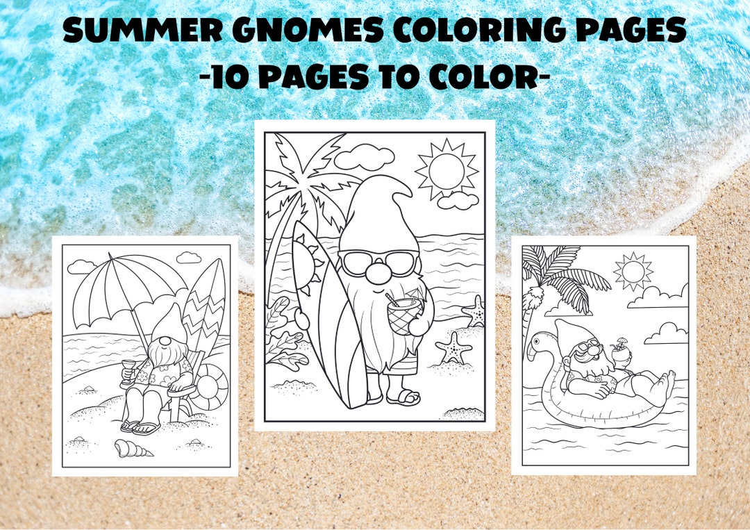 Summer Gnomes Coloring Pages, 10 Unique and Fun Summer Designs With ...